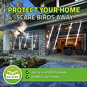De-Bird: Scare Tape - Reflective Tape Outdoor to Keep Away Woodpecker, Pigeon, Grackles, and More. Stops Damage, Roosting, and Mess (350ft Roll)