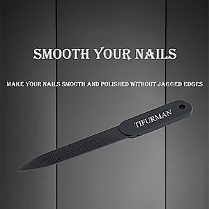 Nail Clippers Set, TIFURMAN Stocking Stuffers, Fingernail & Thick Toenail & Ingrown Nail Clippers & Nail File, Perfect 4 pcs Nail Clippers Cutter for Men and Women(Black)