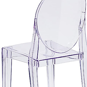 Flash Furniture 4 Pack Ghost Side Chair in Transparent Crystal