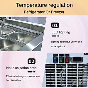 Kolice Commercial 9 Drums/6 Pans Ice Cream Showcase Freezer,Desktop Ice Cream Showcase,Tabletop Ice Cream Display Showcase