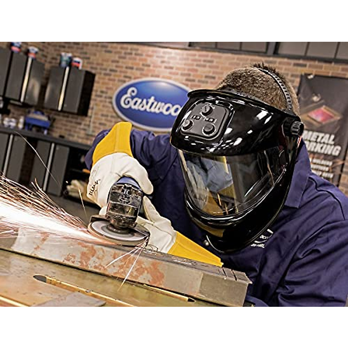 Eastwood XL Panoramic View Welding Helmet True Color Auto Darkening Throat Guard