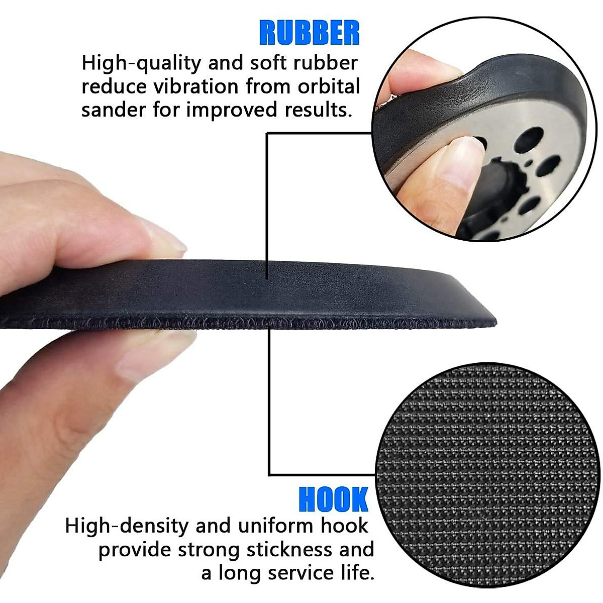 2 Pack 5 Inch 8 Hole Replacement Sander Pad for DeWalt DWE6423,DWE6423K, DWE6421,DWE 6421K, DCW210B Random Orbital Sander- Sanding Backing Pad