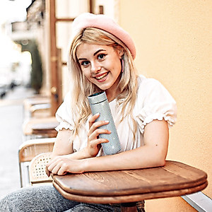 Rhinestone Bling Bottle 17oz Glitter Diamond Water Bottle with LED Temperature Display Stainless Steel Bottle Insulated Cups Glitter Tumbler Gift for Graduation Party Mother's Day to Girl Women