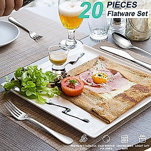 VIVANI 20 Piece Silverware Set Service for 4, Premium Stainless Steel Flatware Set, Superior Dishwasher Safe Cutlery Set, Utensil Sets, Spoons and Forks Set for Home Kitchen (V002)