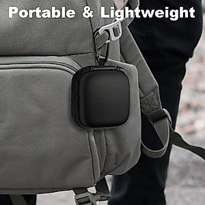 Woyinger Square Earbud Case Portable EVA Carrying Case Storage Bag Cell Phone Accessories Organizer with Carabiner for Earphone, Earbud, Earpieces, SD Memory Card, Camera Chips,Black