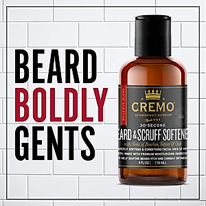 Cremo Reserve Blend Beard Scruff Softener Softens and Conditions Coarse Facial Hair Of All Lengths In Just 30 Seconds - Black, 4 Fl Oz