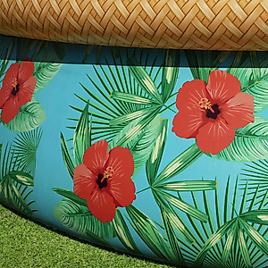 Bestway Fast Set Paradise Palms 15' x 33" Round Inflatable Outdoor Swimming Pool Set with Built-In Palm Tree Sprinkler and Filter Pump