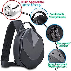 Carrying Case for Oculus Meta Quest 3, Quest 2, Vision Pro, Hard Crossbody Travel Bag for Meta Quest Pro Gaming Headset and Controllers, Lightweight VR Accessories with Portable USB Charging Port