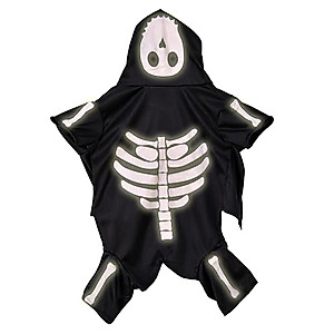 Rubie's Glow in The Dark Skeleton Hoodie Pet Costume, Medium