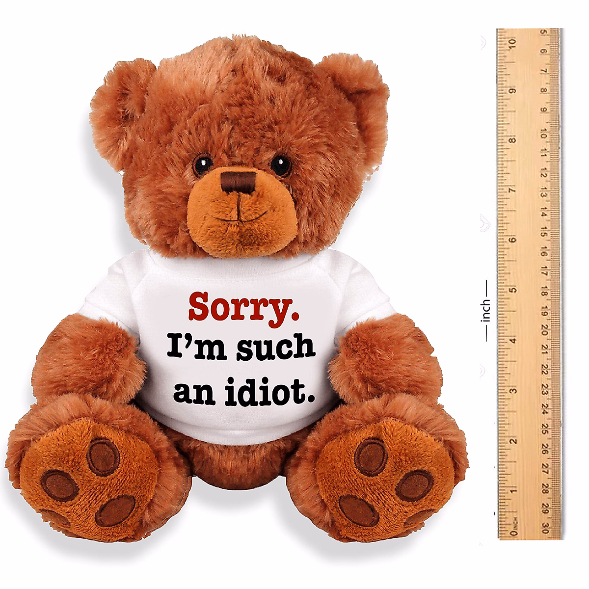 "SORRY I'M SUCH AN IDIOT" 13" Inch Teddy Bear - Cute And Cuddly : Funny Teddy Bear Couple Gift : Romantic Cute Teddy Bear Stuffed Animal