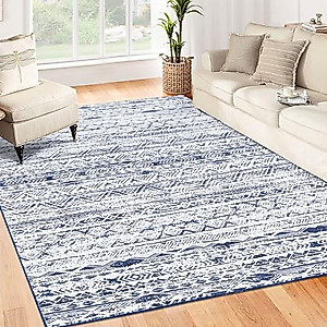 JOLENE.K Machine Washable Rug 8x10 Large Boho Rug Geometric Rug Modern Area Rugs Non Slip Rugs for Living Room Bedroom Modern Woven Rug Carpet Dining Home Office Boho Rug 8x10