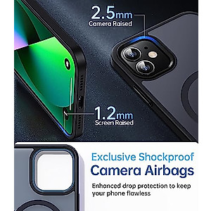 Olialia Strong Magnetic Case for iPhone 11, [Compatible with MagSafe] [Military Drop Protection] Skin-Friendly Touch Shockproof Protective Slim Phone Cover 6.1 inch, Black