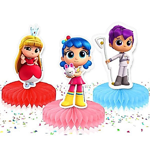PC True and The Rainbow Kingdom Honeycombs Table Centerpieces for Birthday Party Decorations