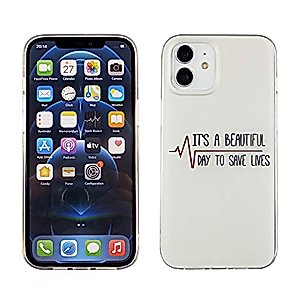 CASETERNITY TPU Case Compatible with iPhone 12 Mini 5.4 Inch Slim Fit iPhone 12 Mini Grey's Anatomy Quote It's A Beautiful Day to Save Lives