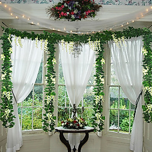 8pcs Artificial Grass Plants Fake Bushes Artificial Shrubs Artificial Fake Grass Plant Faux Wheat Grass for Outdoor UV Resistant Plastic Greenery Plants (5, White)