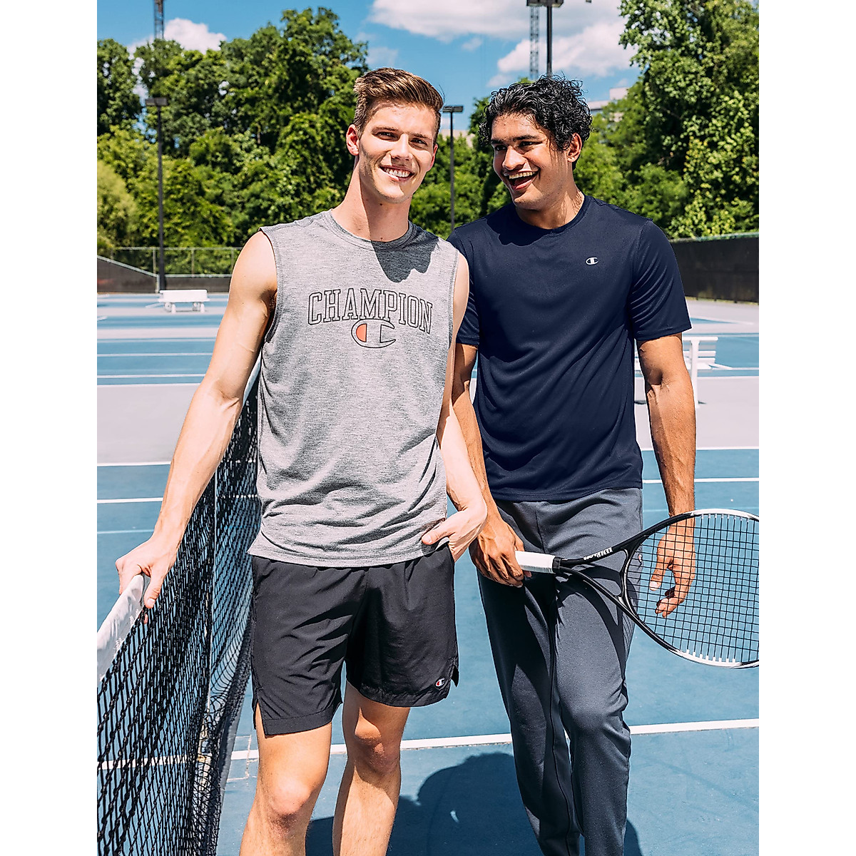 Champion Men's MVP Muscle Tee (Retired Colors), White Small Script, Medium