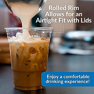 Reli. Plastic Cups with Lids, 16 oz (50 Sets) | Clear Plastic Cups with Lids | 16 oz Plastic Disposable Cups for Party, Coffee, Smoothies, To Go (16 ounce)