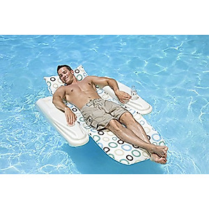 Poolmaster Swimming Pool Adjustable Floating Chaise Lounge, Rio Sun, Mod Dots