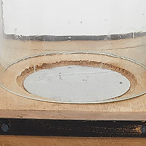 Deco 79 Mango Wood Handmade Pillar Candle Lantern, 8" x 8" x 31", Brown