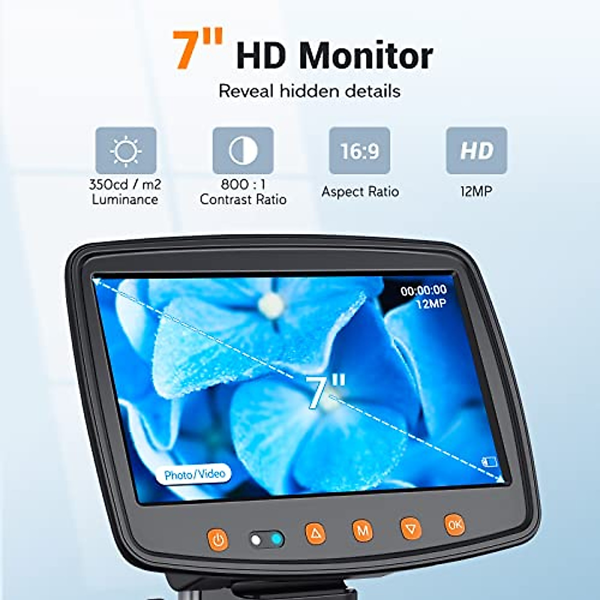 Leipan Digital Microscope with 7" LCD Screen,1500X Magnification Soldering Microscope with HDMI,Coin Microscope with 12MP Image Sensor,Windows/Mac/TV Compatible（32GB Card）
