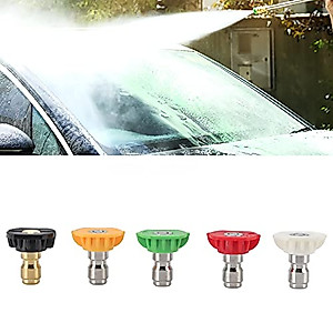 Pressure Washer Nozzle Tips, Widely Used Eco Friendly Fan Shaped Spray Quick Connecting Pressure Washer Nozzle Kit for Garden(029 1.05mm / 0.041in)