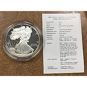 1986 S American Silver Eagle $1 Proof US Mint