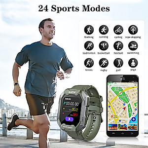 UHOOFIT Smart Watch for Men, Smartwatch Compatible withAndroids iOS, 5ATM Waterproof Fitness Watch with 24 Sports Modes Message Notification Heart Rate Blood Oxygen Monitor and Sleep Tracking