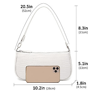 Shoulder Bags for Women Small Y2K White Purse Tote Handbag Clutch 90s Retro Classic