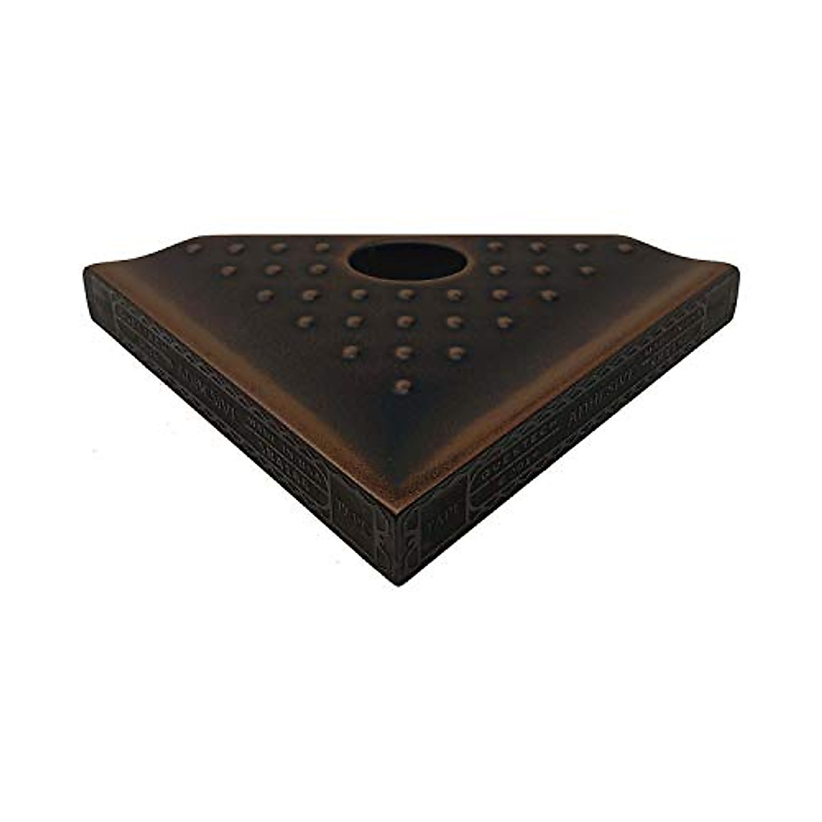 Questech Décor 8 Inch Corner Shower Shelf and 5 Inch Shower Caddy Foot Rest, Geo Flatback Wall Mounted Bathroom Shower Organizer, Oil Rubbed Bronze Finish