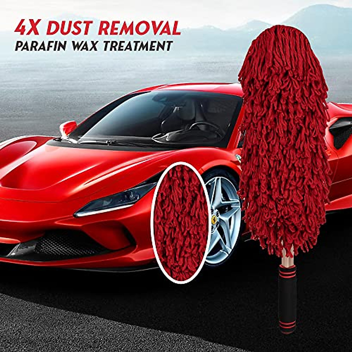 Car Duster Exterior Scratch Free,Soft Car Brush Kit for Car,Truck,SUV,RV and Motorcycle,Wax Cotton Hair,Car Dusters With Extendable Handle,Duster for car Cleaning,Dust Pollen Removing,No Lint…