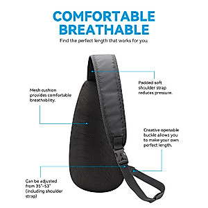 Gisdanchz Sling Bag for Men Women Sling Backpack Small Slim Sling Bags Cross Body Bag for Women Men Crossbody Shoulder Chest Bag Travel Hiking Daypack Sling Bag with Water Bottle Holder, Dark Gray