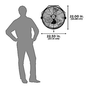 Maxx Air Wall Mount Fan, Commercial Grade for Garage, Shop, Easy Operation and Powerful CFM (18" Residential Wall Mount)
