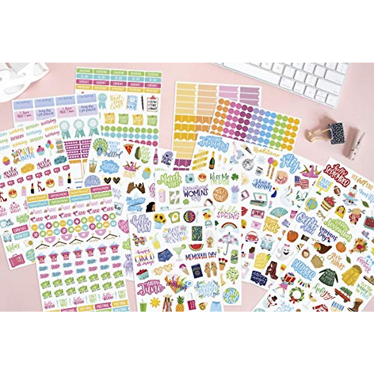 bloom daily planners Planner Sticker Value Pack (13 Unique Sheets / 1,000+ Aesthetic Stickers) - New Variety Assortment Bundle for Planning & Decorating