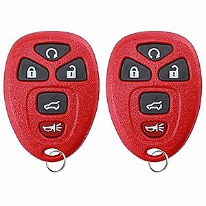 KeylessOption Keyless Entry Remote Control Car Key Fob Replacement for 15913415 -Red (Pack of 2)