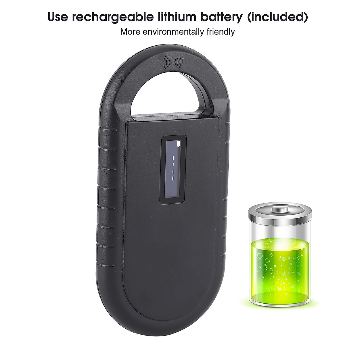 Universal Compatibility Pet Microchip Scanner, Handheld Type Pet ID Scanner 134.2KHZ RFID Chip Reader for ISO11784 / 5 FDX‑B ID64 Portble USB Rechargeable