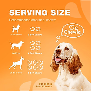CHEWIA Dog Allergy Relief Chews - 180 Dog Allergy Chews - Immune Health, Seasonal Allergies & Hot Spots Support Treats