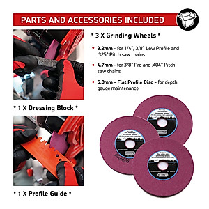 Oregon Professional Compact 120-Volt Bench Grinder, Universal Saw Chain Sharpener, for All Chainsaw Chains (410-120) & 27742 Depth Gauge Tool with Flat File