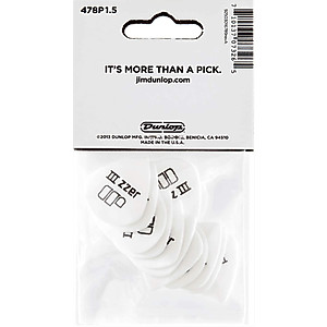 Dunlop Tortex 1.50mm Jazz III 12 Pack White
