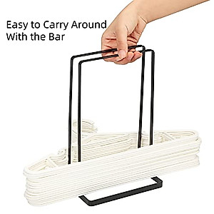 HAKDAY Hanger Stacker Organizer Stand, Portable Hanger Holder Laundry Room Organization Hanger Rack Storage(Black)