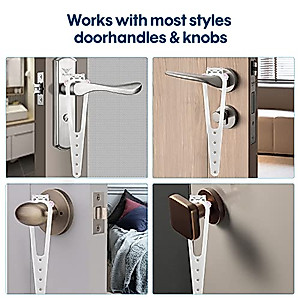 2 Pack Cat Door Holder Latch & Cat Door Stopper. 5 Adjustable Door Strap for Cats to Dog Alternative to Keep Dogs Out of Cat Litter Boxes and Food.No Cut Cat Door Interior Door