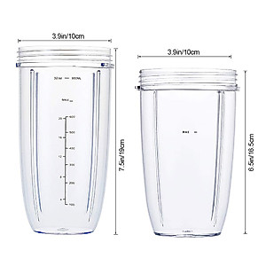 Blender Replacement Parts for Nutribullet, 32oz & 24oz Cups with Replacement Extractor Blade, Compatible with Nutri Bullet 600W/900W Blenders (3 PCS)