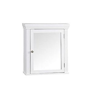 TNLOJI Removable Wooden Medicine Cabinet with Crown Molded Top