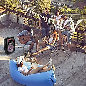 Shinco Portable PA Speaker System, Powerful Bluetooth Speaker with Wireless Microphone, 8 inch Subwoofer, Balanced Sound, Great for Outdoor Party