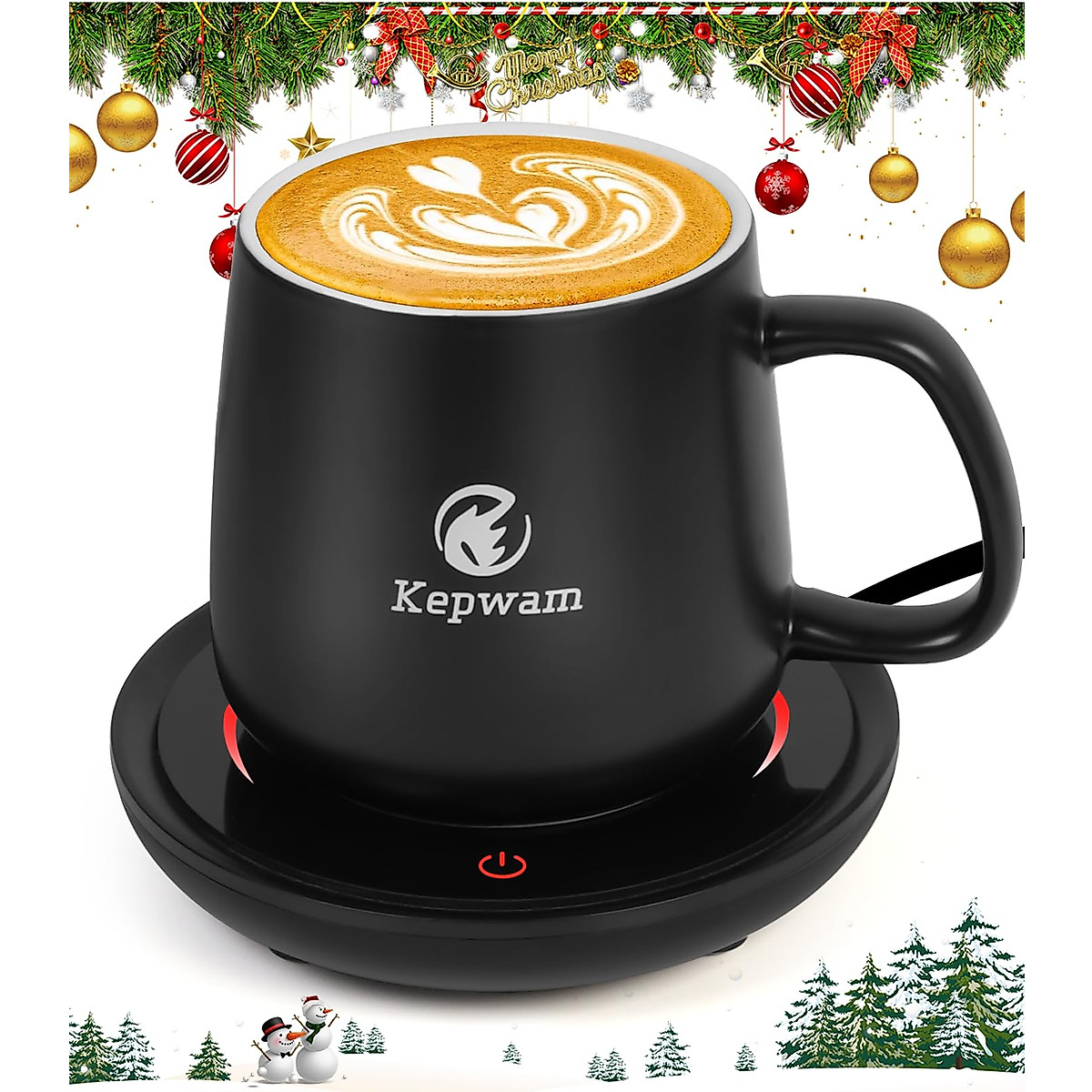 Coffee Mug Warmer & Mug Set with 2 Temp Settings, Coffee Lovers Present for Women Men, Coffee Cup Warmer with Auto Shut Off, Coffee Warmer for Christmas Day, Birthday, Valentine's Day Present