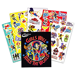 DC Shop Wonder Woman and Friends Mini Backpack Toddler Preschool ~ Bundle with 11In Justice League Featuring Superman, Batman, Woman, Flash, Aquaman, Stickers More,