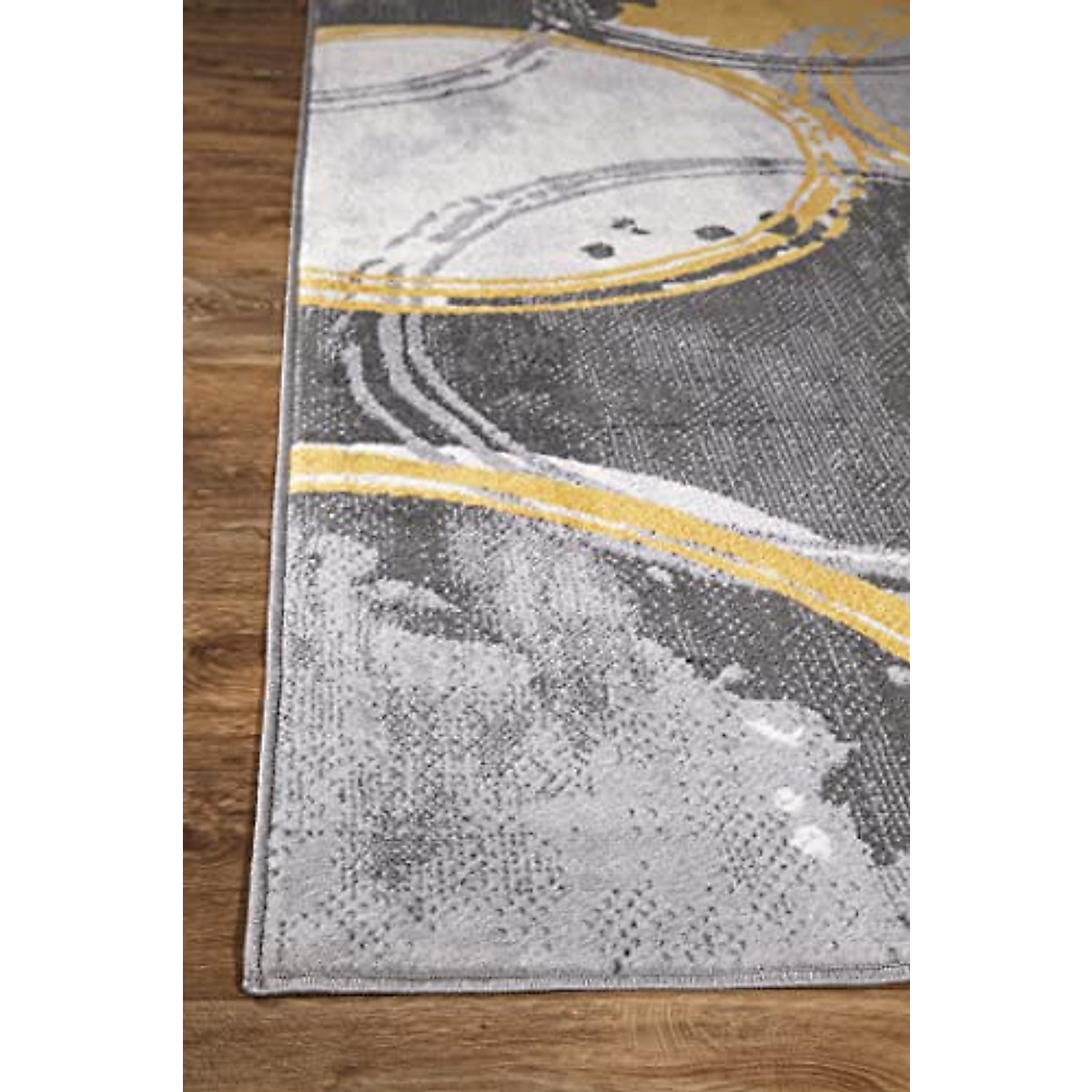 Rugshop Evora Contemporary Modern Circles Area Rug 7'10" x 10' Yellow