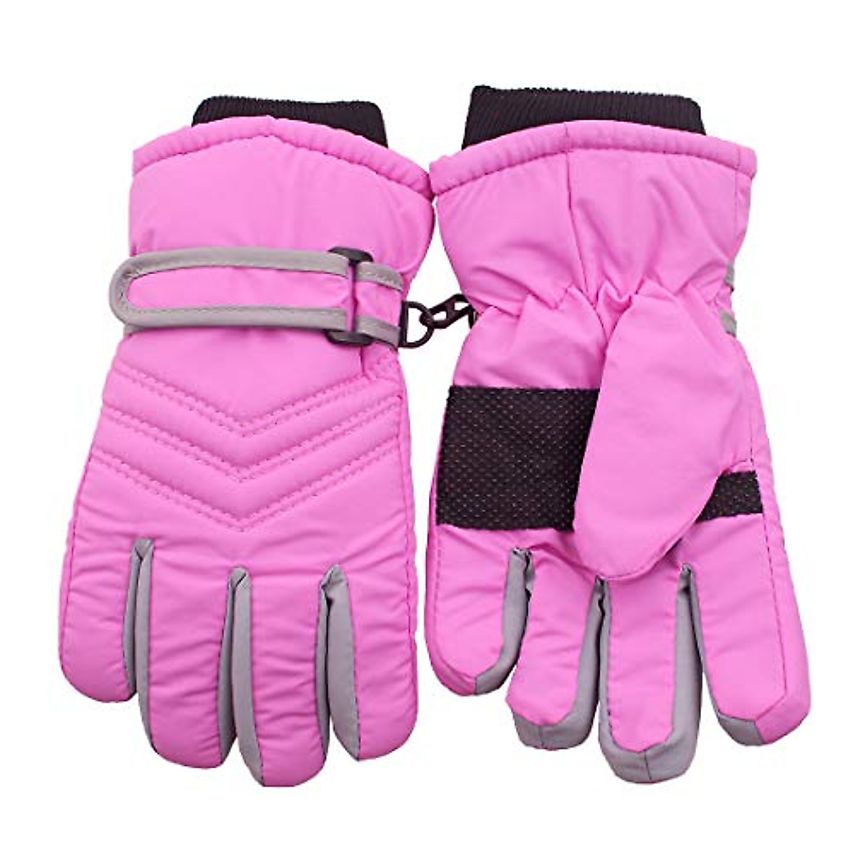 kimmyku Toddler Waterproof Winter Gloves Thinsulate Snow Ski Gloves for Kids Boy Girls Light Pink