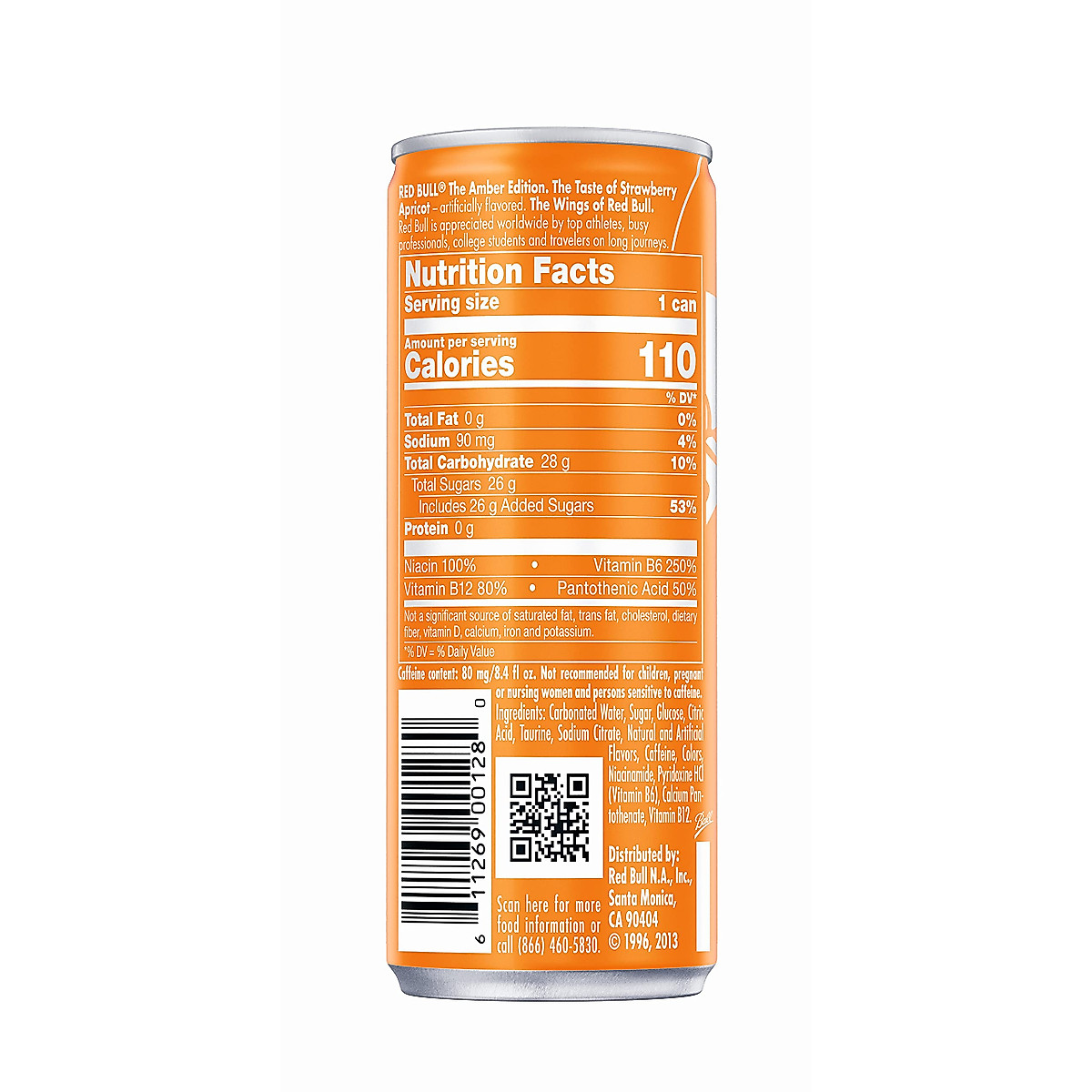 Red Bull Amber Edition Strawberry Apricot Energy Drink, 8.4 Fl Oz, 24 Cans (6 Packs of 4)