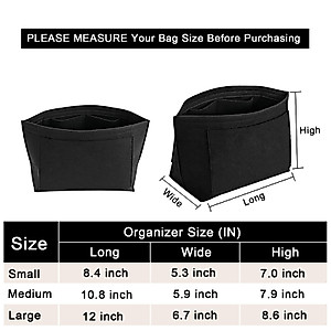 LOUKAYCCI Felt Purse Organizer Insert for Longchamp Le Pliage L Handbag Insert (Large, Black)