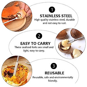 Multitools 10pcs Seafood Forks Picks Stainless Steel Crab Peeling Needle Nut Picker Tool Seafood Plier Walnut Tools Lobster Crab Leg Plier Crab Picks Household Tools